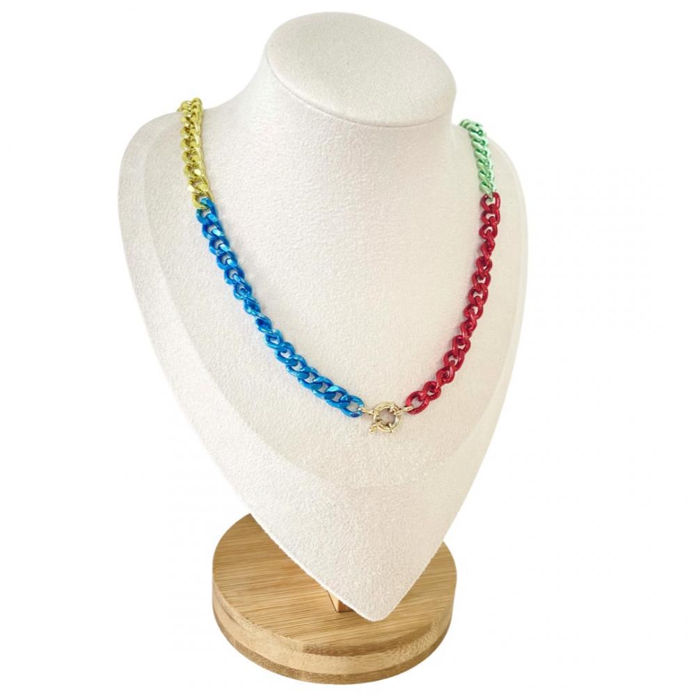 Colar correntaria com verniz italiano color com fecho boia - BBeauty Brazil